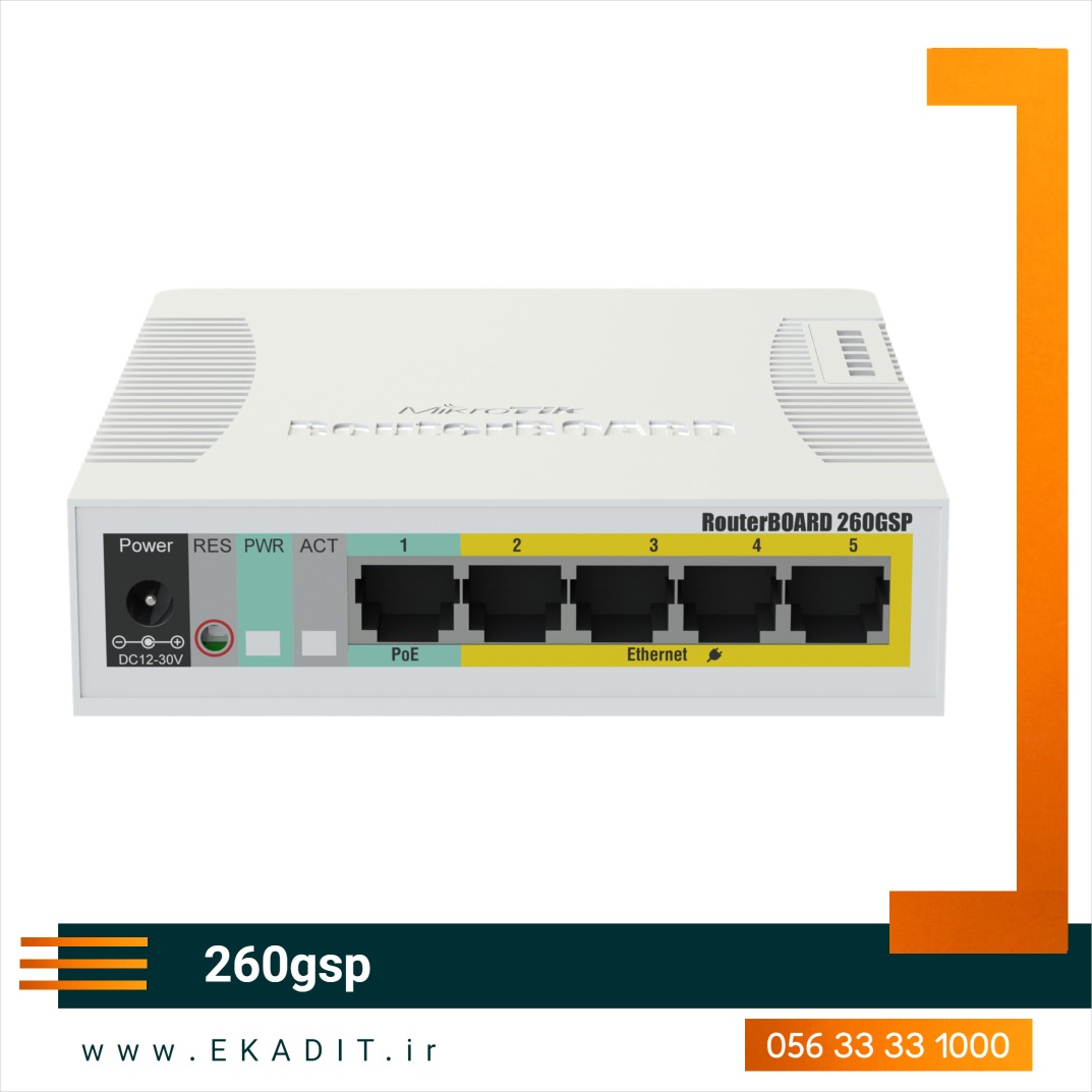 بهترین قیمت خرید سوییچ PoE میکروتیک Mikrotik RB260GSP